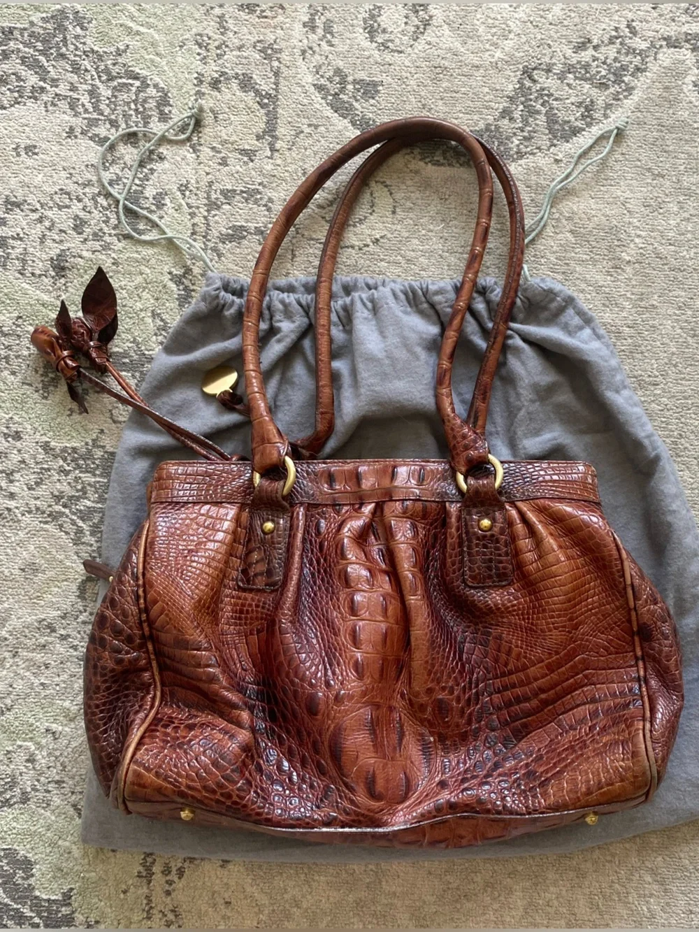 Brahmin | Bags | Vintage Brahmin Elouise Shoulder Bag In Pecan ...